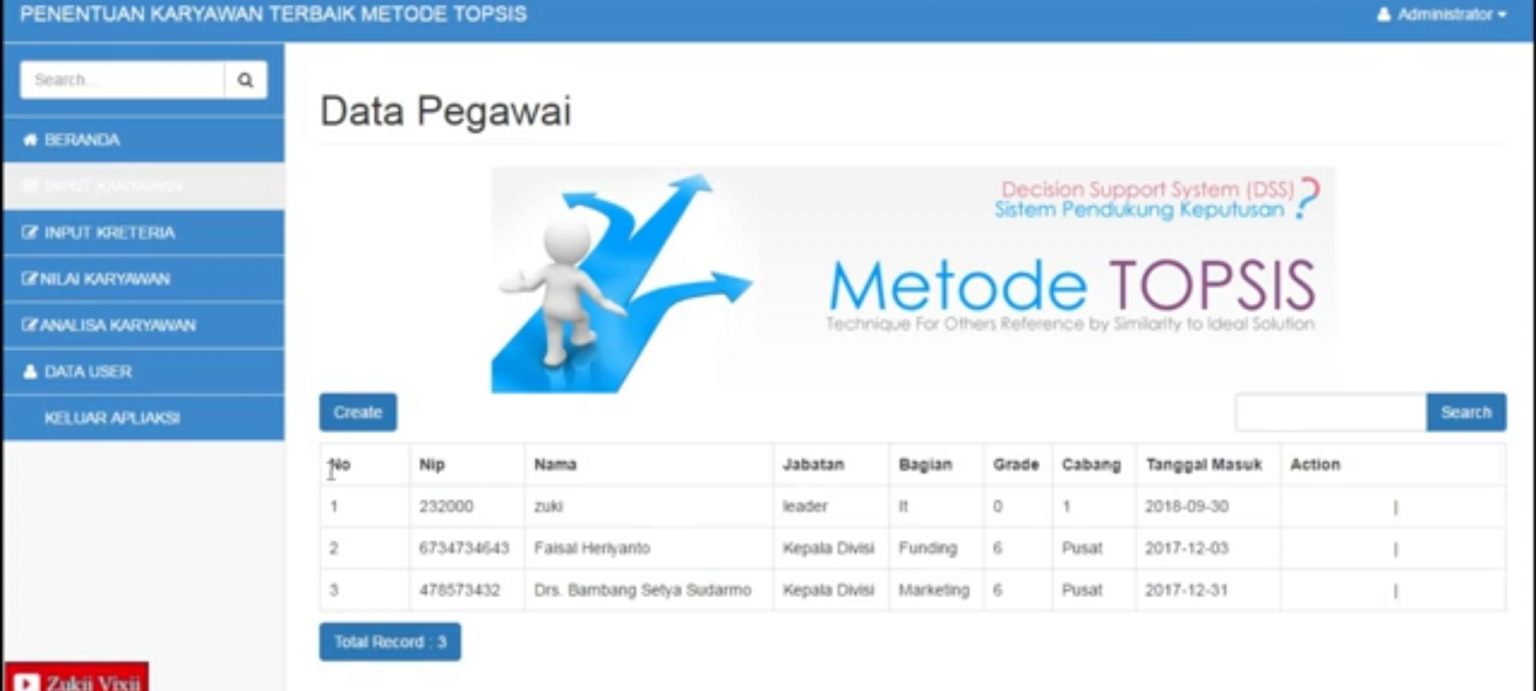 Source Code Aplikasi SPK Penentuan Karyawan Terbaik Metode Topsis – PHP ID Blog