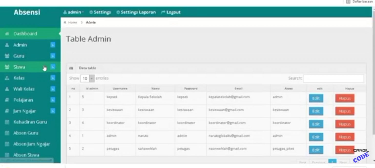 Source Code Aplikasi Sistem Absensi Sekolah Berbasis Web – PHP ID Blog